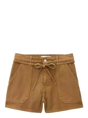 Ba&sh Catia Tie-waist Patch-pocket Shorts - Neutrals
