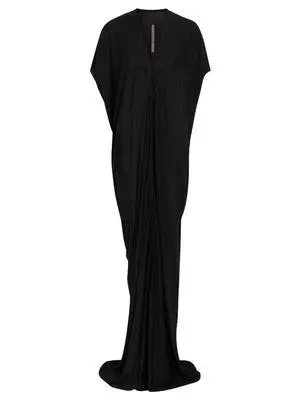 Rick Owens Draped V-neck Maxi Dress - Black