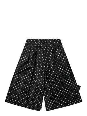 Undercover Polka-dot Pleated Wide-leg Shorts - Black