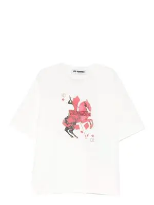 LES HOMMES Printed T-shirt - Neutrals