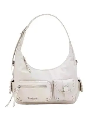 Desigual Logo-lettering Multi-pocket Tote Bag - Neutrals