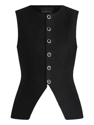 Manière De Voir Maniere De Voir Maisie Tailored Crew Neck Cinch Waistcoat - Black
