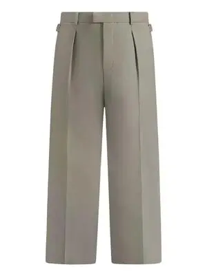Manière De Voir Dorian Pleated Linen Trousers - Green