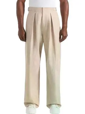 Manière De Voir Maniere De Voir Lior Pleated Wide-leg Trousers - Neutrals
