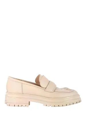 GIANVITO ROSSI Leather Platform Loafers - Neutrals