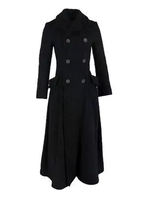 Comme Des Garçons Double-breasted Bouclé Coat - Black