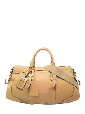 Prada Cervo Antik Shopping Satchel - Neutrals