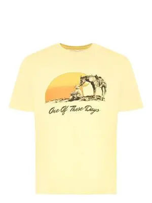 ONE OF THESE DAYS Could Only Remember Graphic-print Cotton T-shirt - Yellow