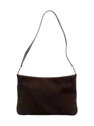 Celine Macadam Suede Shoulder Bag - Brown