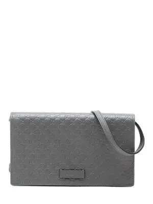 Gucci Gucci Microssima Wallet On Strap Crossbody Bag Grey