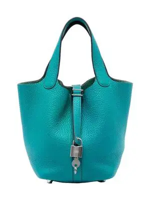 Hermès Clemence Leather Picotin Lock 18 Handbag - Blue