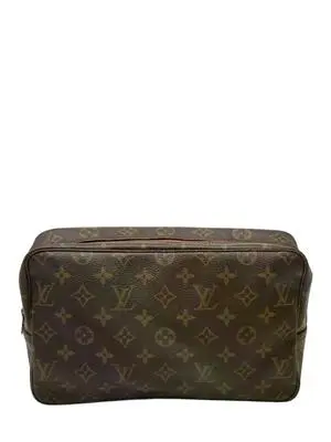 LOUIS VUITTON Monogram Trousse Toilette 28 Clutch Bag - Brown