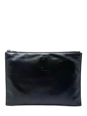 Saint Laurent Monogram Ipad Case Clutch Bag - Black