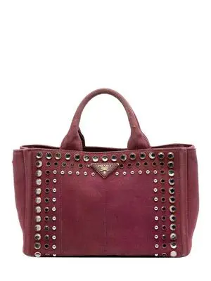 Prada Small Canvas Canapa Bijoux Satchel - Red