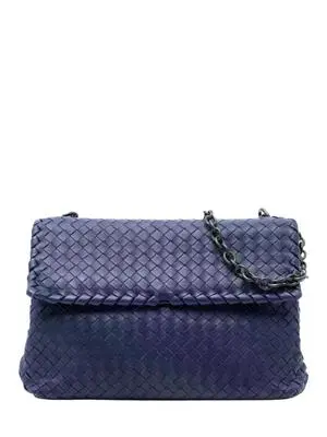 Bottega Veneta Medium Nappa Intrecciato Olimpia Shoulder Bag - Blue