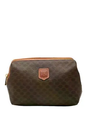 Celine Macadam Coated Canvas Pouch - Brown