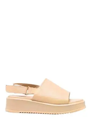 SERGIO MORETTI FIRENZE Open Toe Touch-strap Sandals - Neutrals