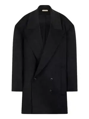 THE MANNEI Double-breasted Oversized Coat - Black