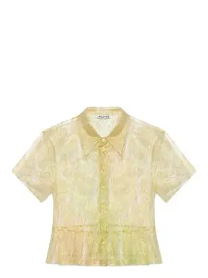 MUNTHE MUNTHE Bustona Floral Lace Ruffled Blouse