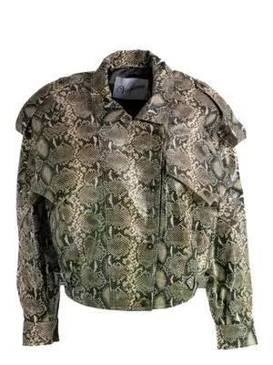 Vaquera Python-effect Epaulette Jacket - Neutrals