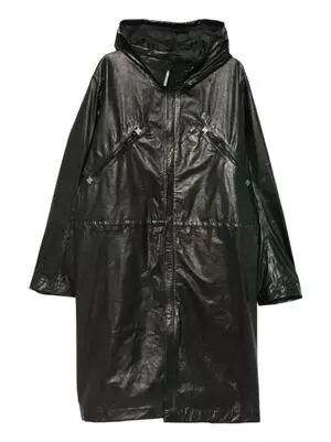 ISAAC SELLAM EXPERIENCE Hooded Leather Jacket - Black
