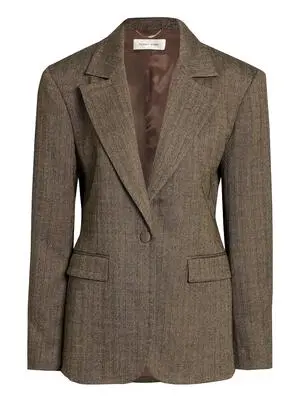 Ronny Kobo Birch Herringbone Tweed Blazer - Brown