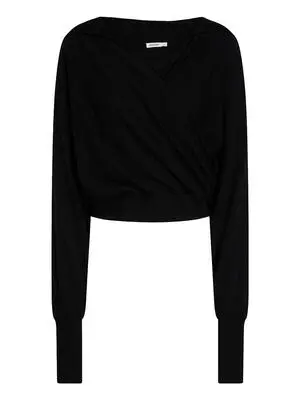 SIMKHAI SIMKHAI Riley Wrapeffect Merino Wool Hooded Sweater