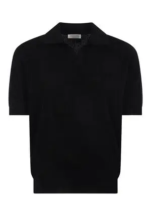 ROBERTO COLLINA Open-knit Short-sleeve T-shirt - Black