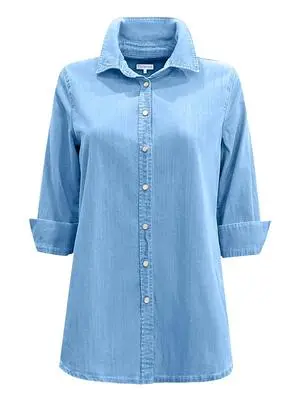 PERLAVERA Light Washing" Denim Shirt - Blue