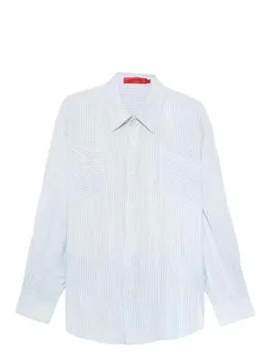ACUPUNCTURE 1993 Striped Panelled Shirt - Blue
