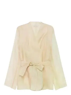 Antonelli Firenze Elia Semi-sheer Belted Jacket - Neutrals