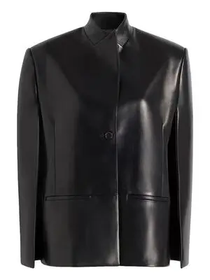 Khaite KHAITE Dolso Leather Cape Jacket Black