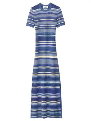 BA&SH Ba&Sh Tonnie Striped Pointelle-Knit Maxi Dress
