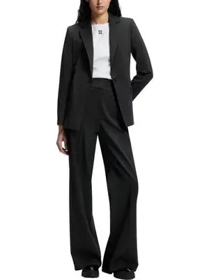 Hugo HUGO Single-Breasted Notched Lapel Blazer Black