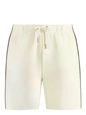 Manière De Voir Cream Taped Cotton Shorts - Neutrals