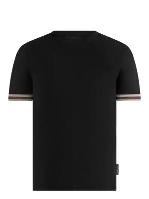 Manière De Voir Layton In Taped Cotton T-shirt - Black