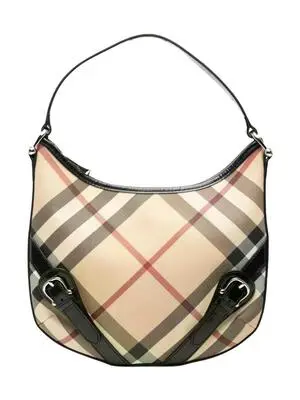 Burberry Supernova Check Coated Canvas Larkin Hobo Bag - Neutrals