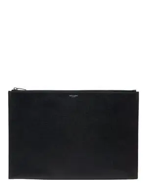 Saint Laurent Grain De Poudre Document Holder Clutch Bag - Black