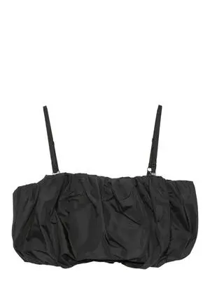 JUUN.J Gathered Cropped Top - Black