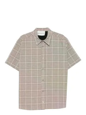 AMARANTO Checked Short-sleeve Shirt - Neutrals