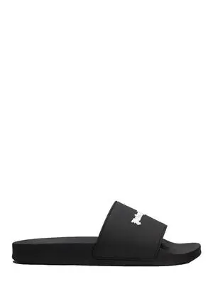Palm Angels Logo Print Slides - Black