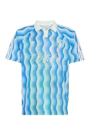 Adidas Wave-print Polo Shirt - Blue