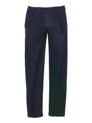 RE-HASH Pleated Turn-up Trousers - Blue