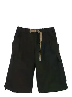 WHITE SAND Belted Cargo Shorts - Black