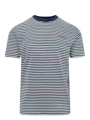 MC2 SAINT BARTH Portofino Striped Embroidered-logo T-shirt - Blue