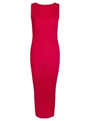 Issey Miyake Midi Dress - Red