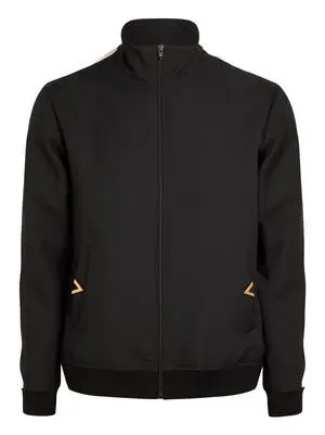 Valentino Garavani Panelled Jersey-twill Track Jacket - Black And White