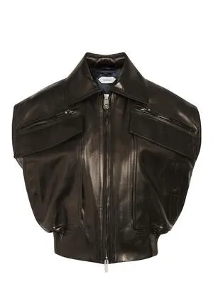 Versace Floridiana Calf Leather Vest - Black