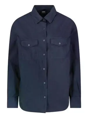 Aspesi Long-sleeve Shirt With Flap Pockets - Blue