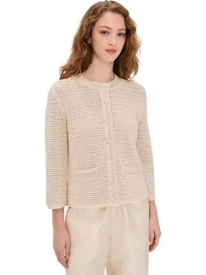 Vince Crochet Cardigan Jacket - Natural